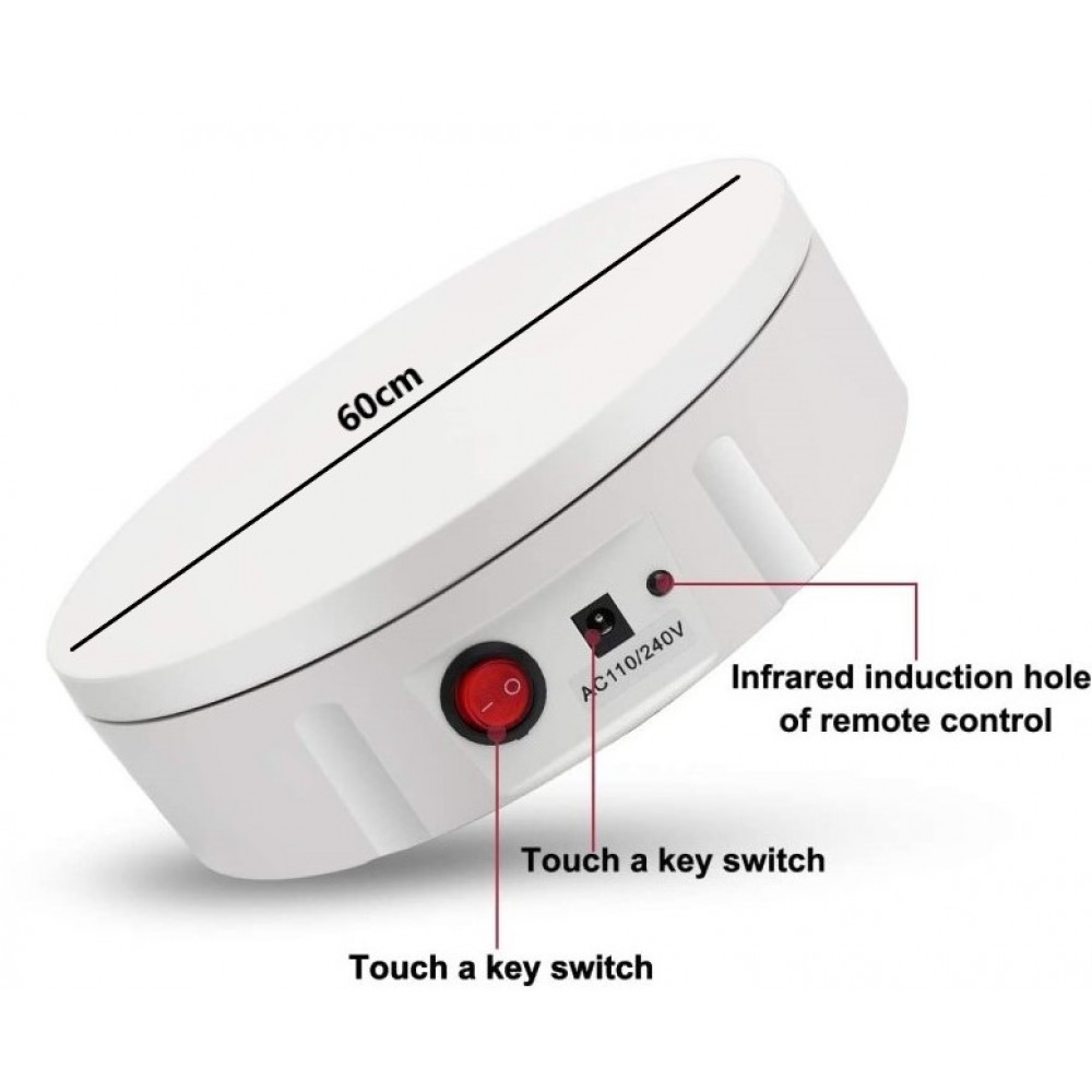 60CM 360 Remote Control Turntable 100KG Load Rotating Electric ...